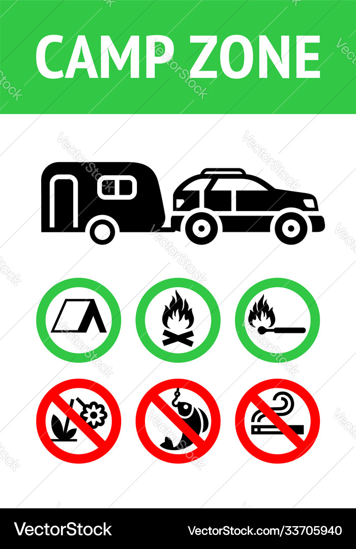 Camping allowed sign modern label ready to print Vector Image