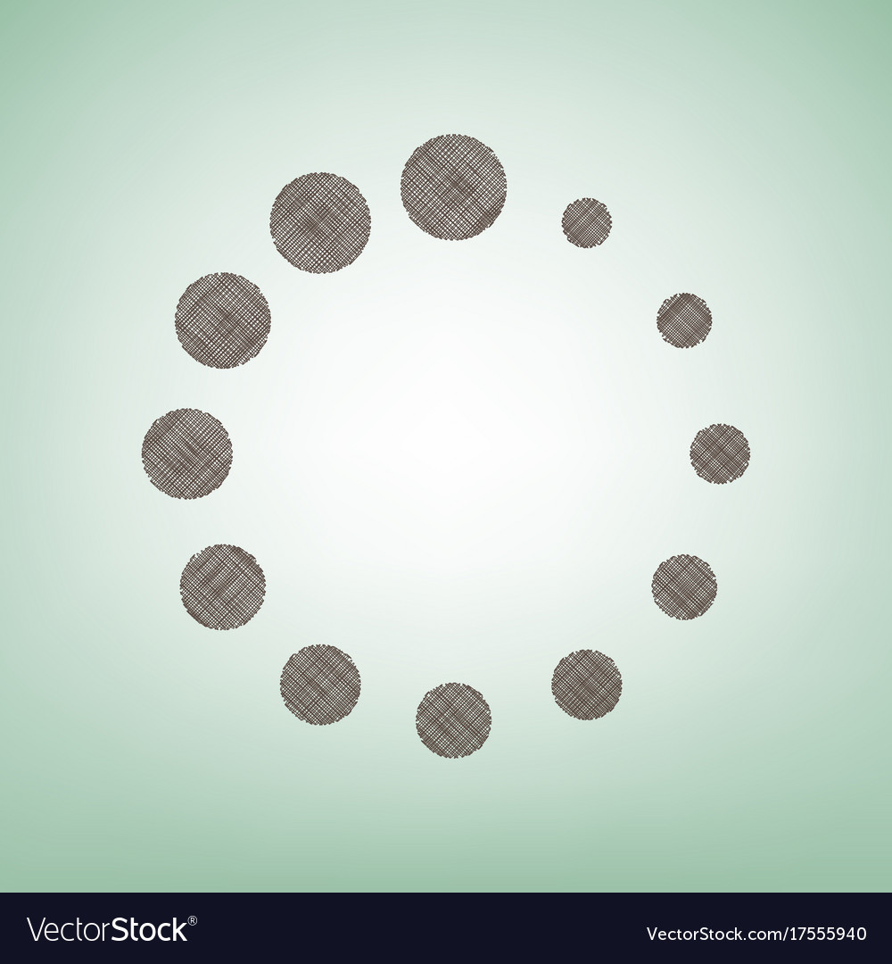 Circular loading sign brown flax icon Royalty Free Vector