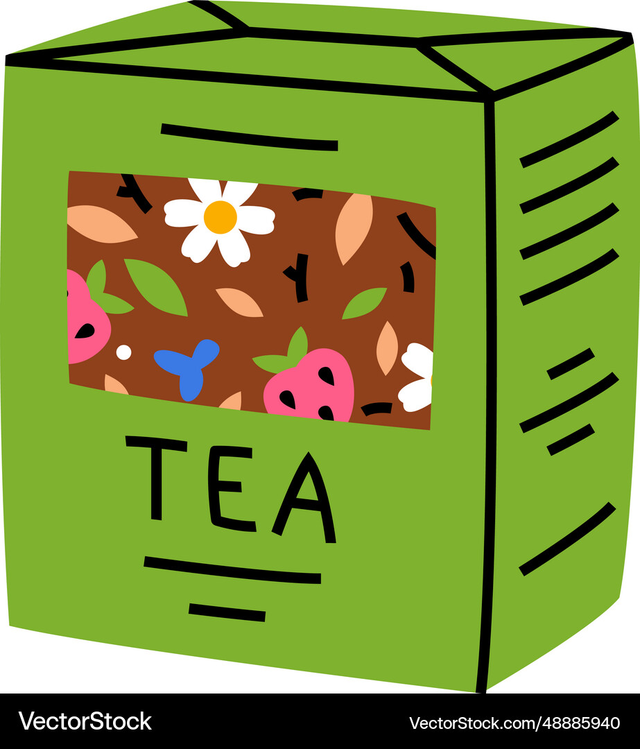 Closed paper tea package for market merchandise Vector Image