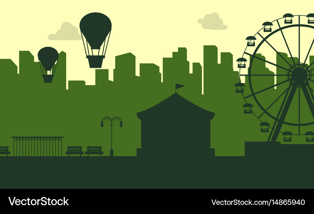 Collection stock carnival funfair scenery Vector Image