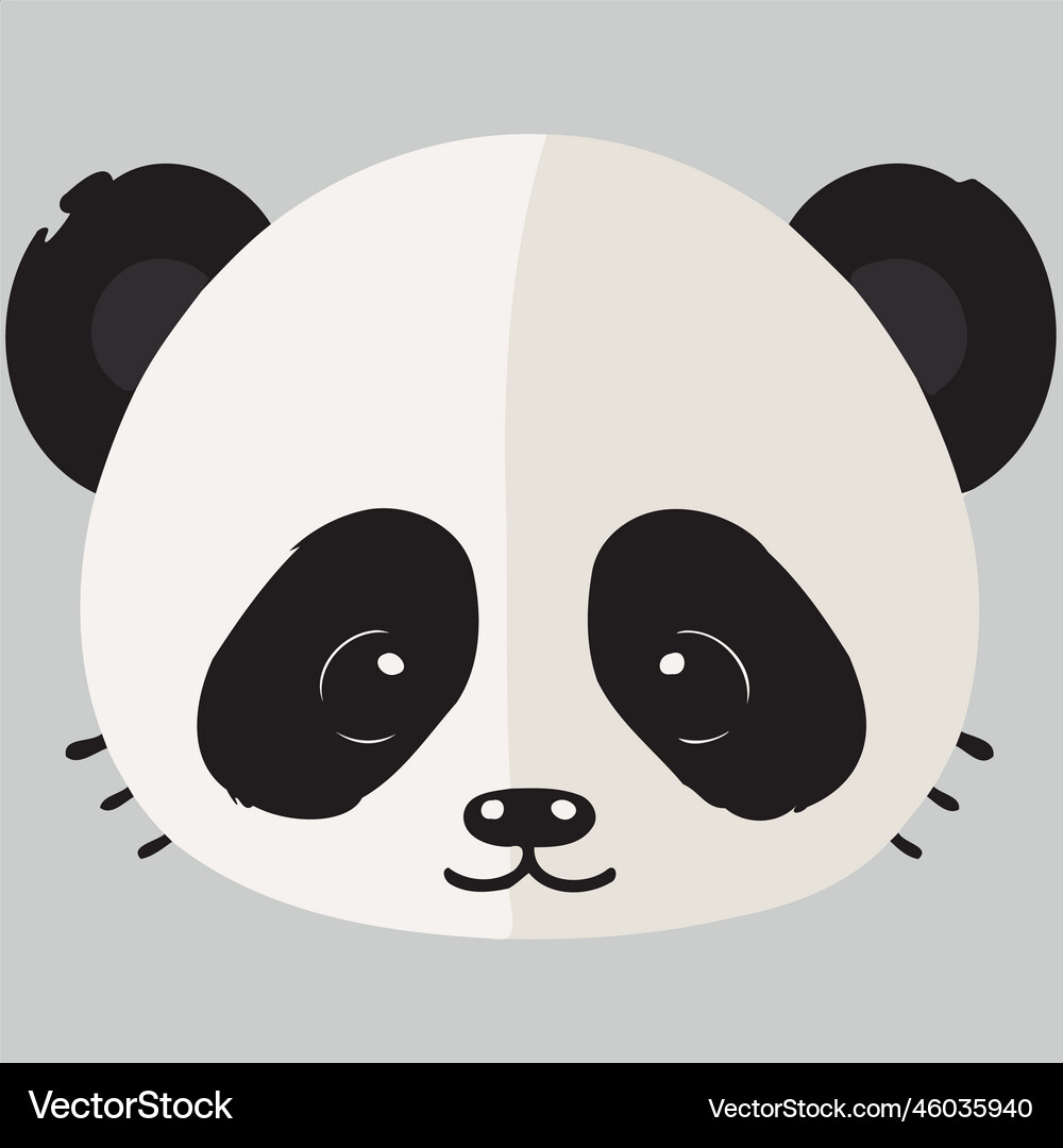 Common panda bear mammal animal face Royalty Free Vector