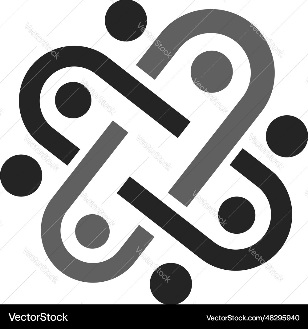 Connection people logo template isolated brand Vector Image