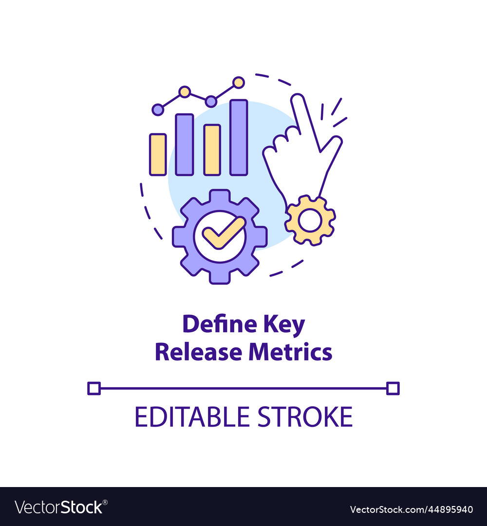 Define key metrics concept icon Royalty Free Vector Image Define key metrics concept icon Royalty Free Vector Image