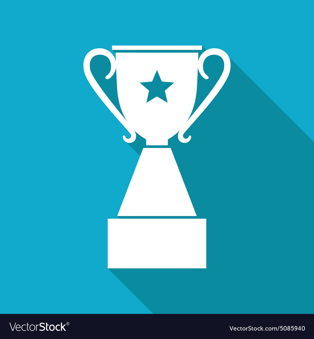 Flat white trophy Royalty Free Vector Image - VectorStock