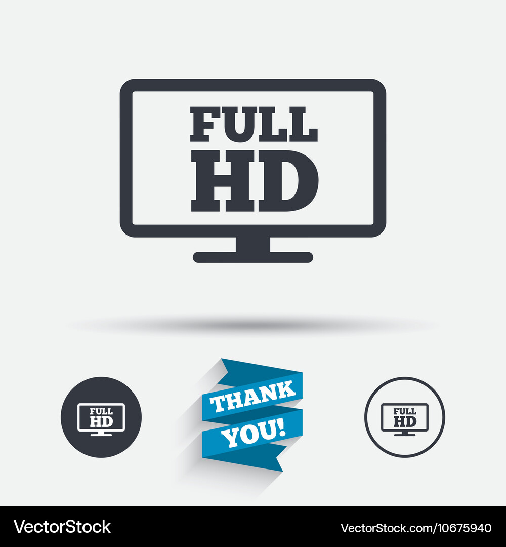 Full hd widescreen tv high-definition symbol Vector Image