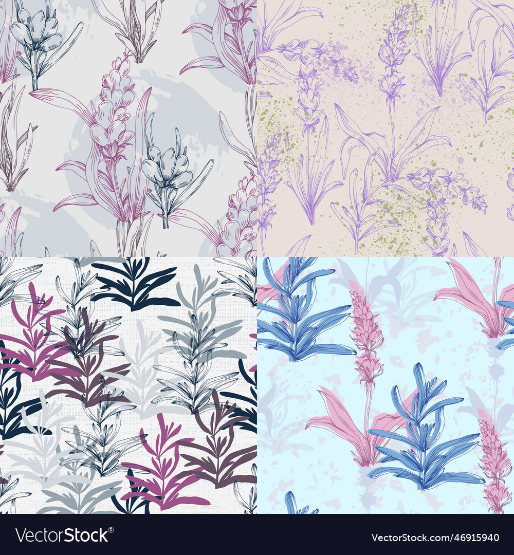 Lavender seamless pattern Royalty Free Vector Image