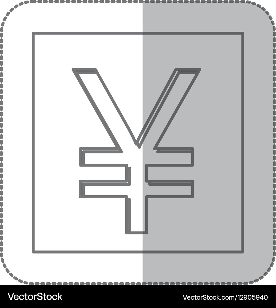 Middle shadow monochrome square with currency Vector Image