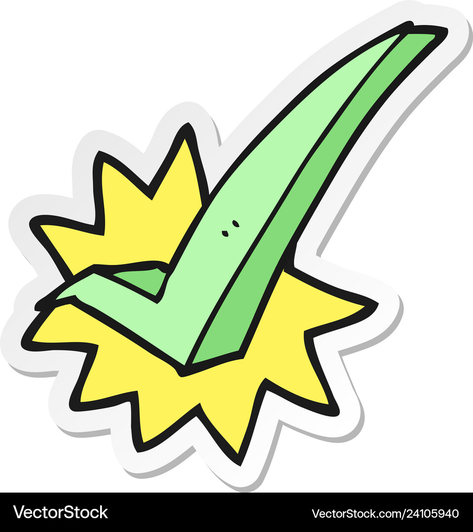 Sticker a cartoon tick symbol Royalty Free Vector Image
