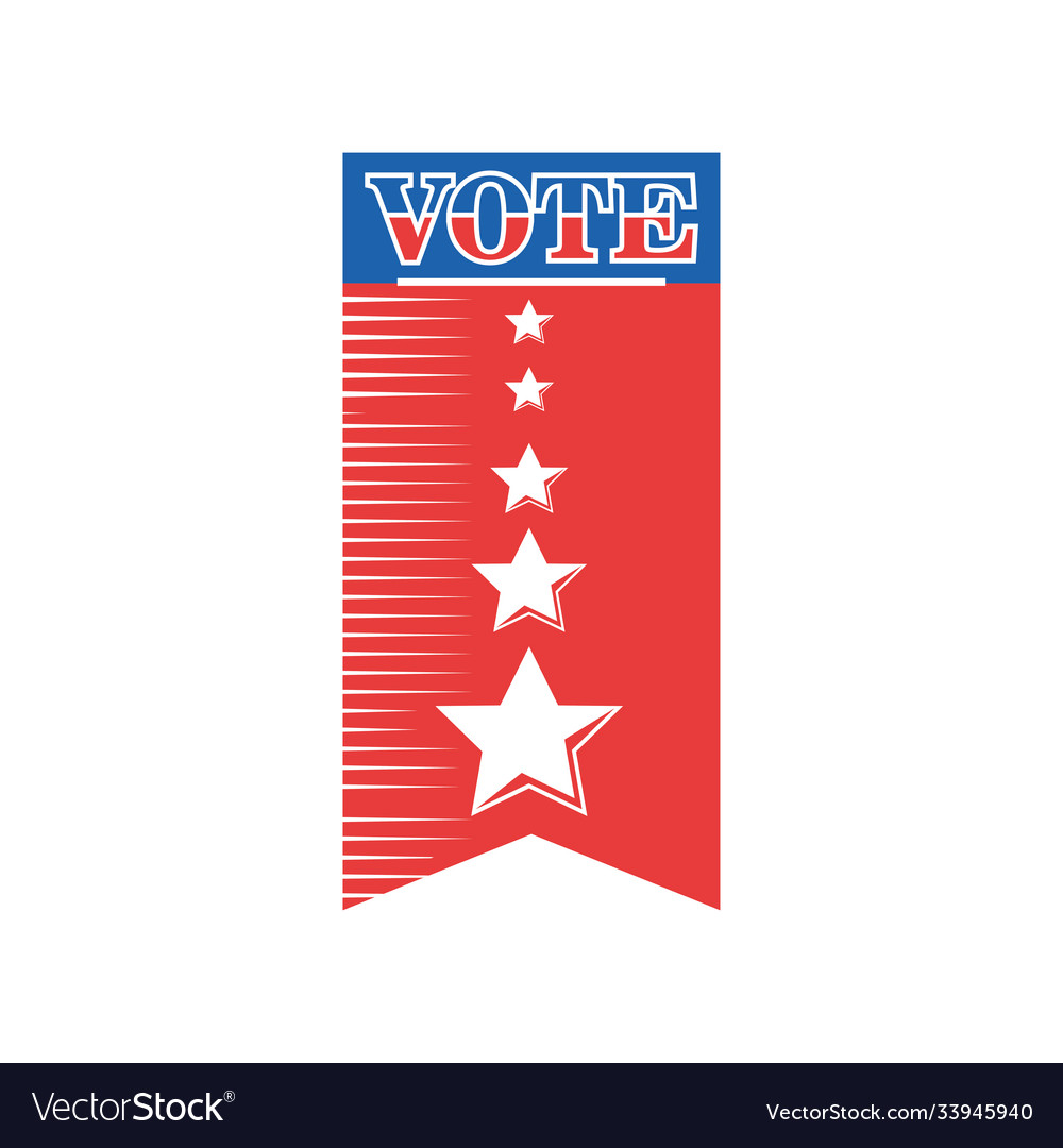 Usa vote banner with stars detailed style icon Vector Image