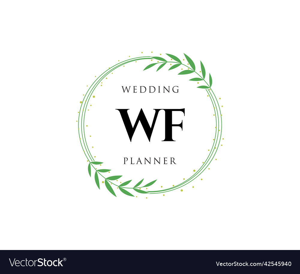 Wf initials letter wedding monogram logos Vector Image Wf initials letter wedding monogram logos Vector Image