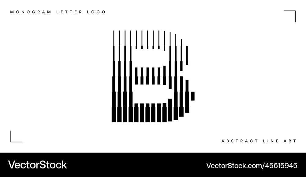 Abstract line art letter b monogram logo Vector Image