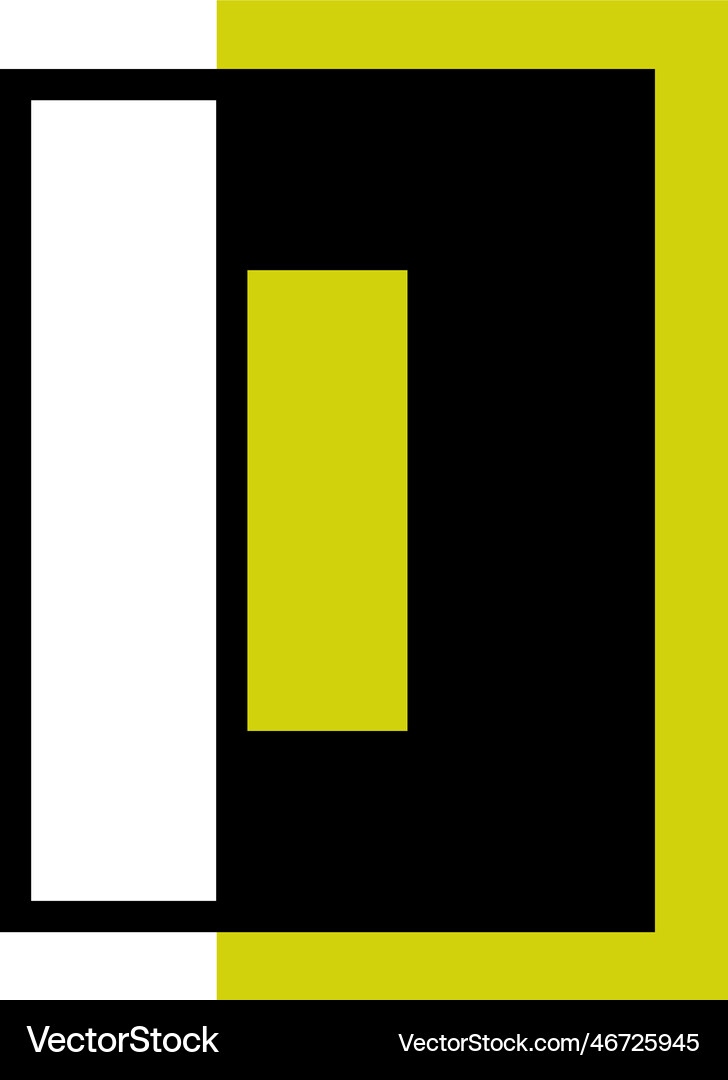 Alphabet letter o with green rectangle shape as Vector Image