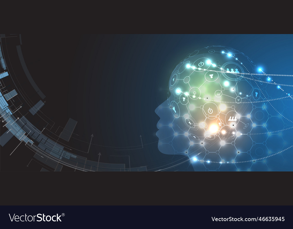 Artificial intelligence technology web background Vector Image