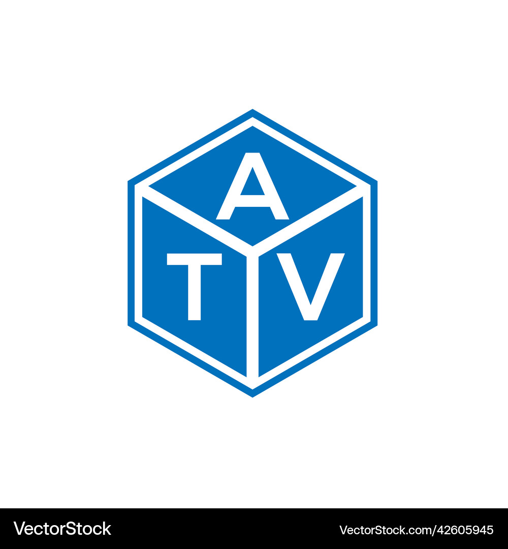 Atv letter logo design on black background Vector Image