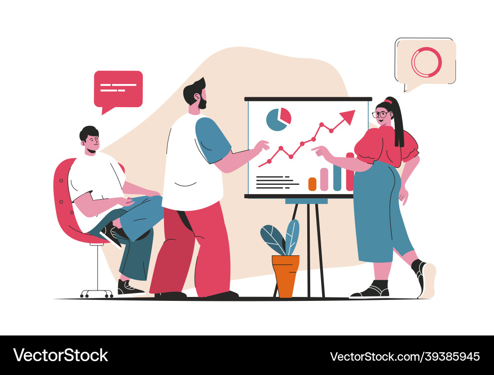 Business meeting concept isolated presentation Vector Image