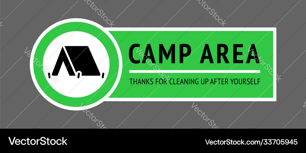 Camping allowed sign modern label ready to print Vector Image
