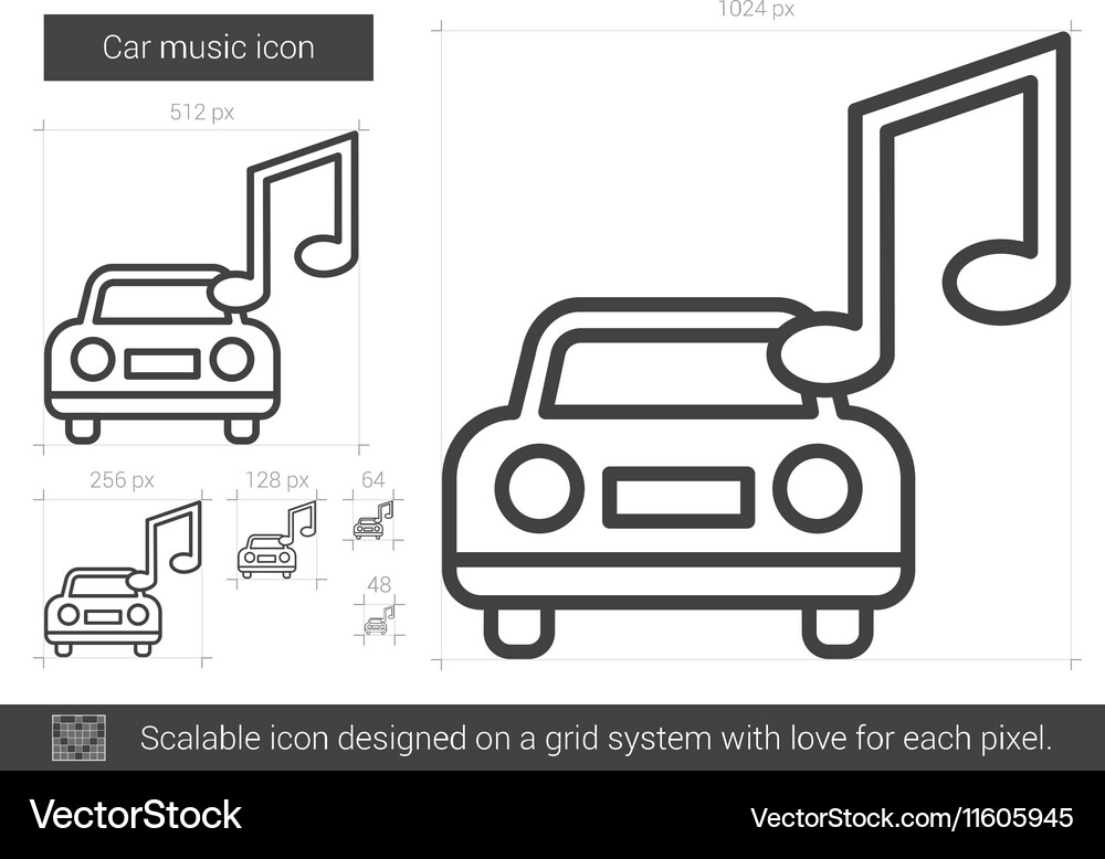 Car music line icon Royalty Free Vector Image - VectorStock