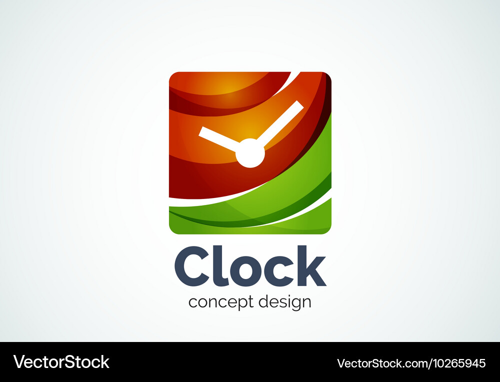 Clock logo template time management business Vector Image