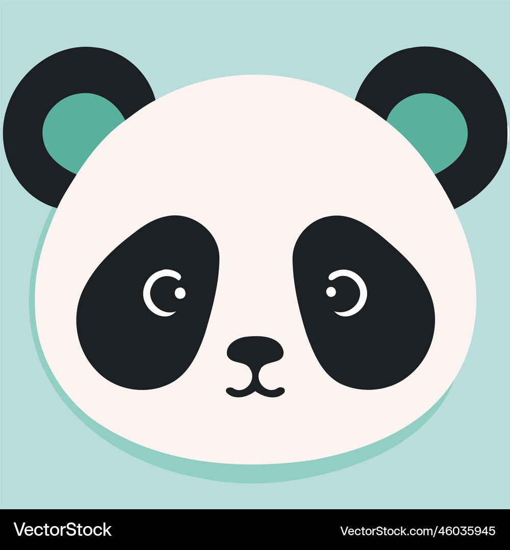 Common panda bear mammal animal face Royalty Free Vector