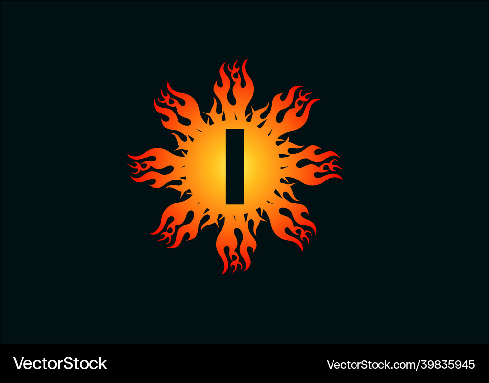 Fire i letter logo and icon design template Vector Image
