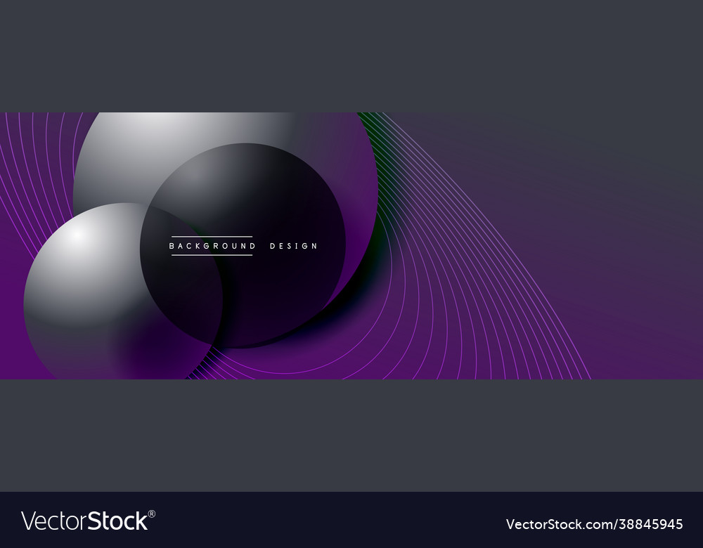 Gradient circles with shadows techno Royalty Free Vector