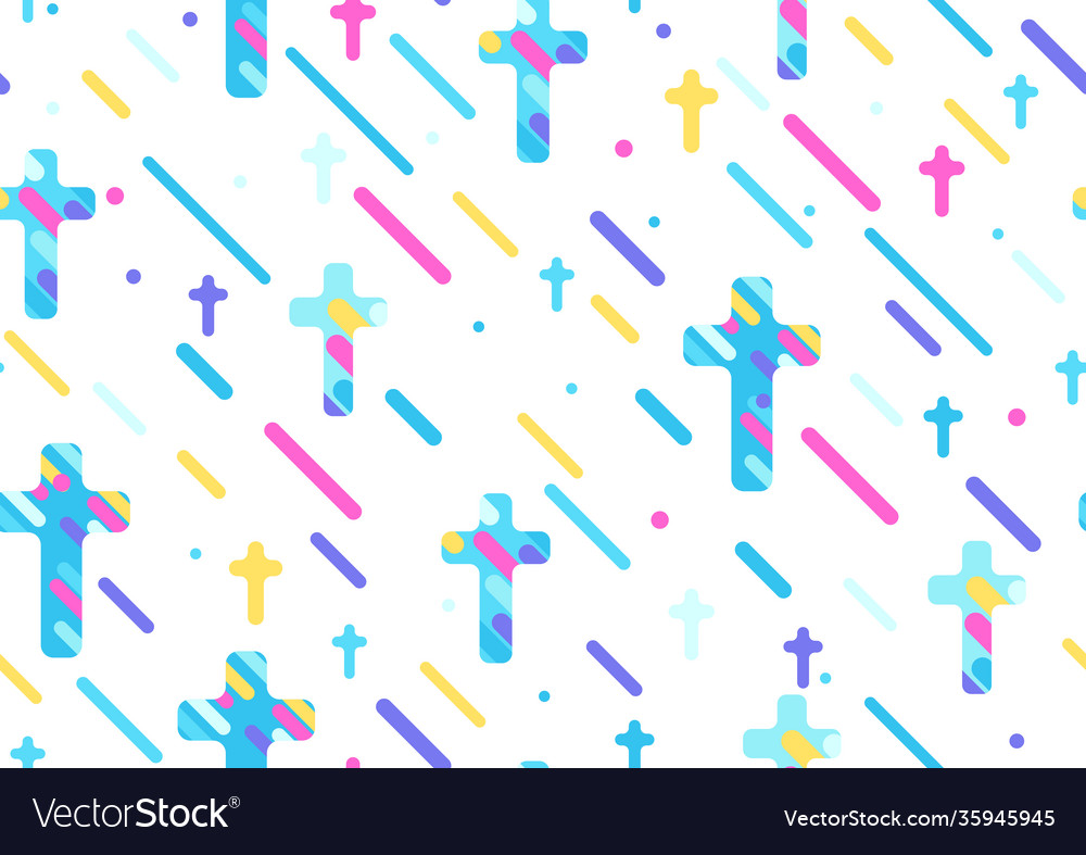 Happy easter seamless pattern with crosses Vector Image