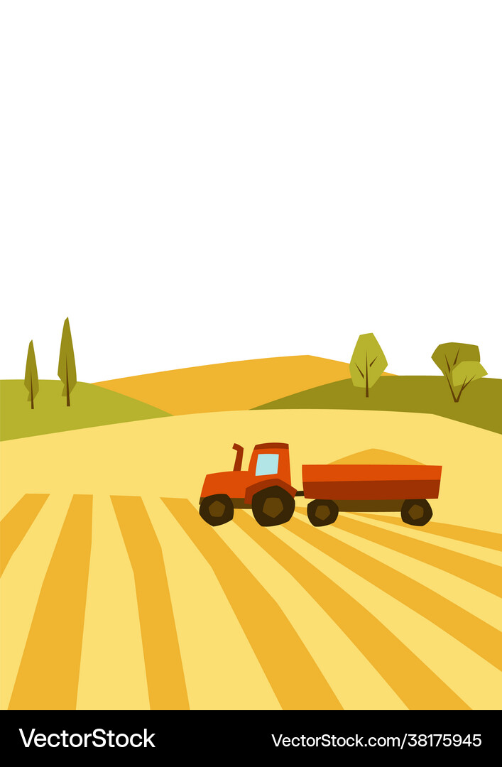 Harvested agricultural field Royalty Free Vector Image