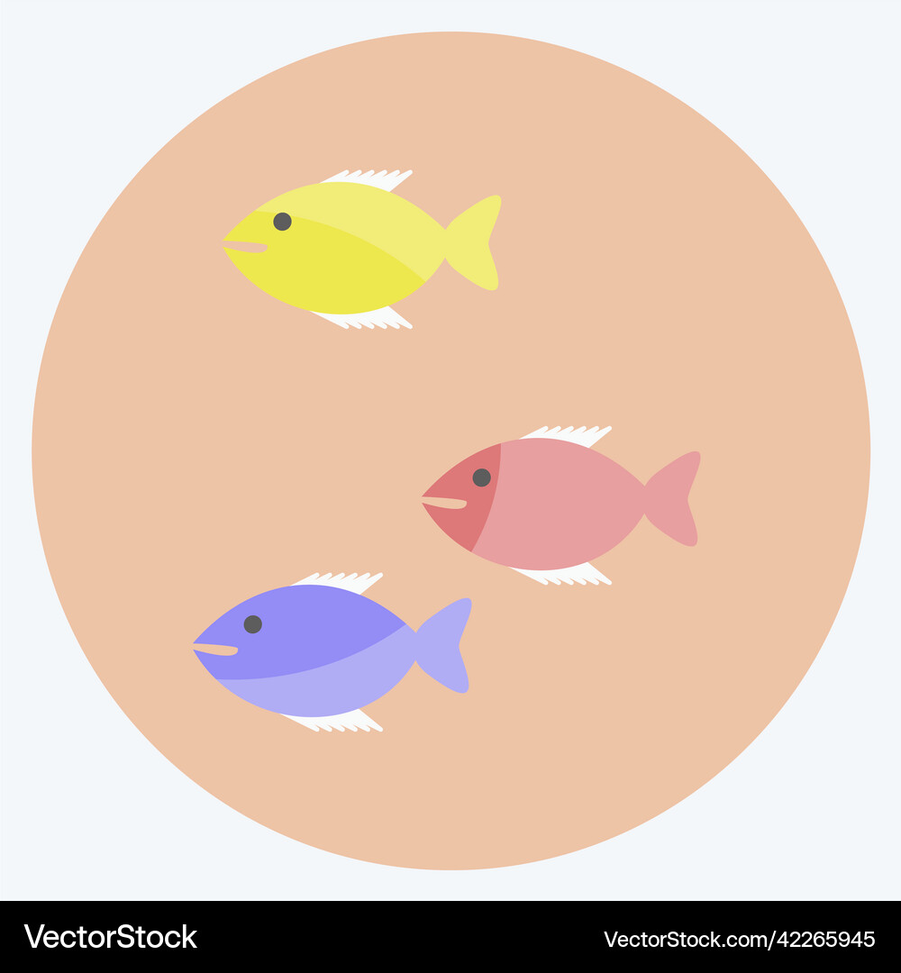 Icon small fish suitable for sea symbol flat Vector Image