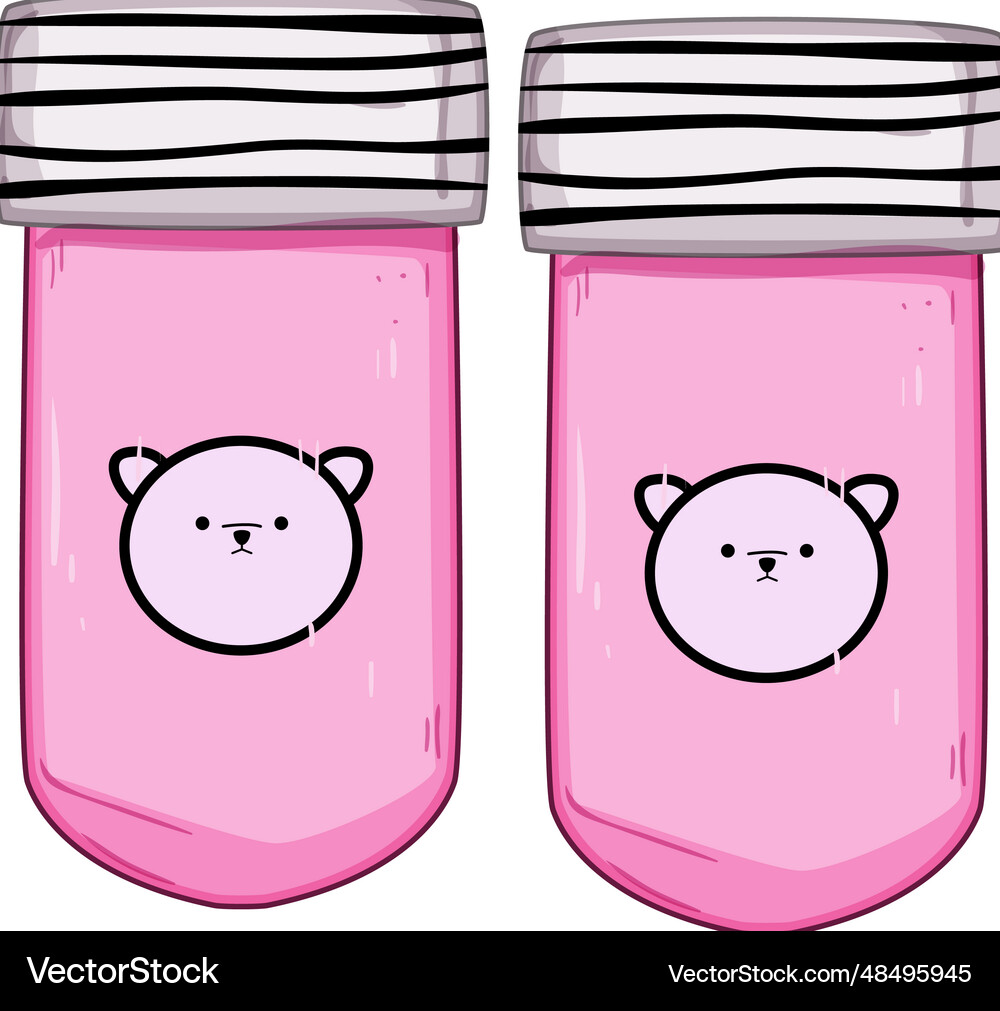 Kid toddler socks cartoon Royalty Free Vector Image