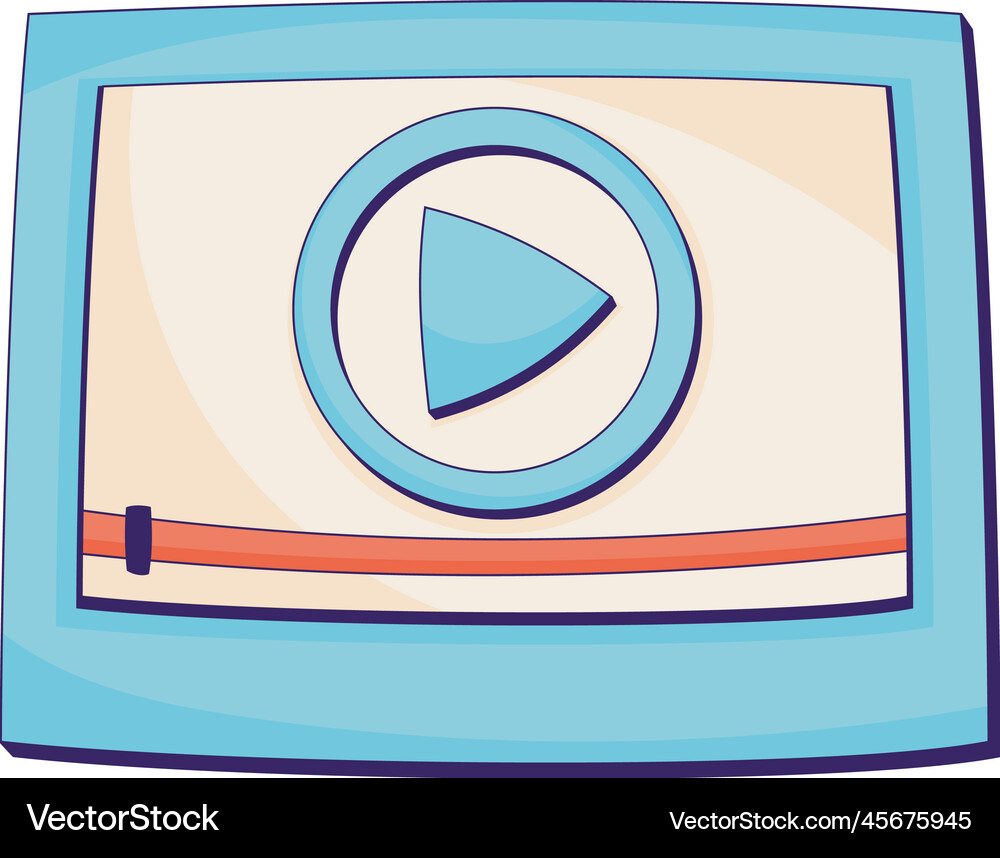 Play button in template Royalty Free Vector Image
