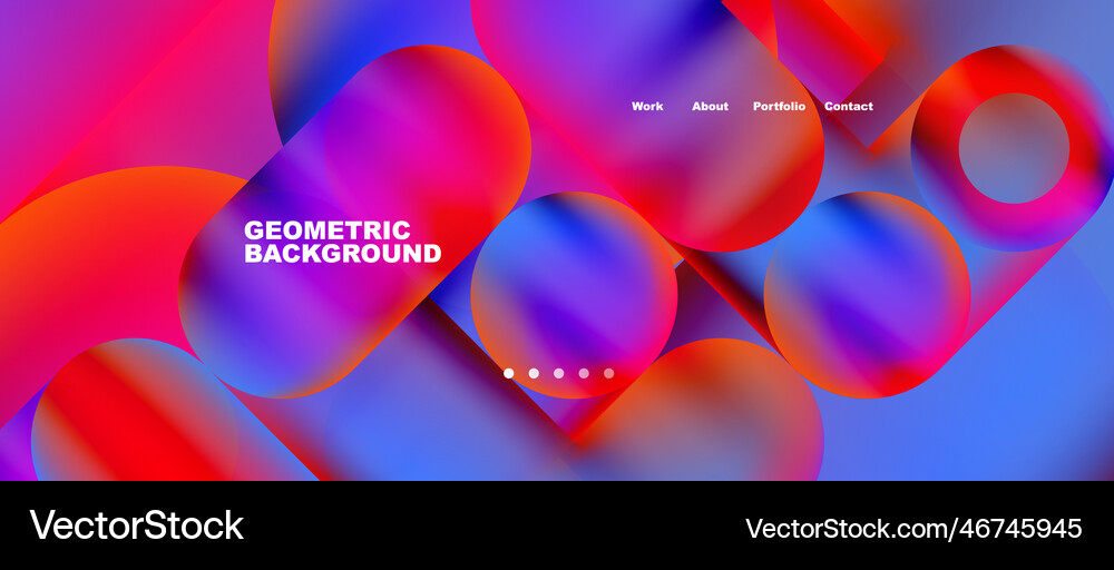 Round shapes and circles with liquid gradients Vector Image