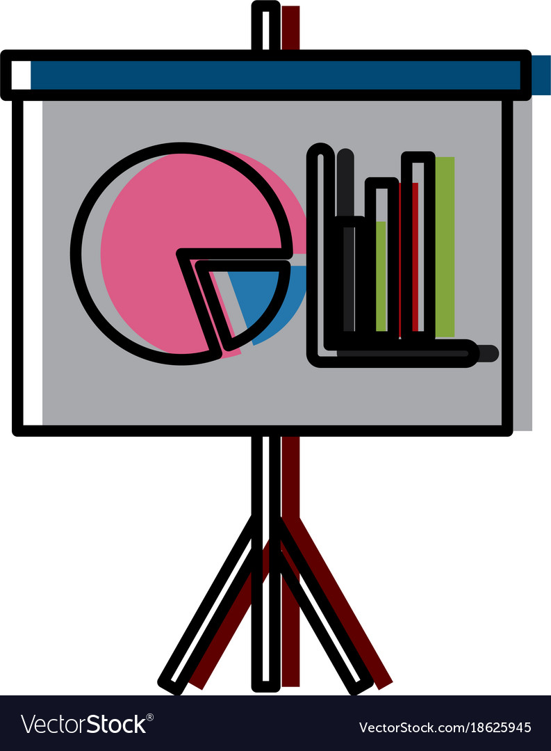 Statistics presentation board Royalty Free Vector Image