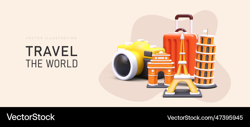 Travel world interestingly and safely visit Vector Image