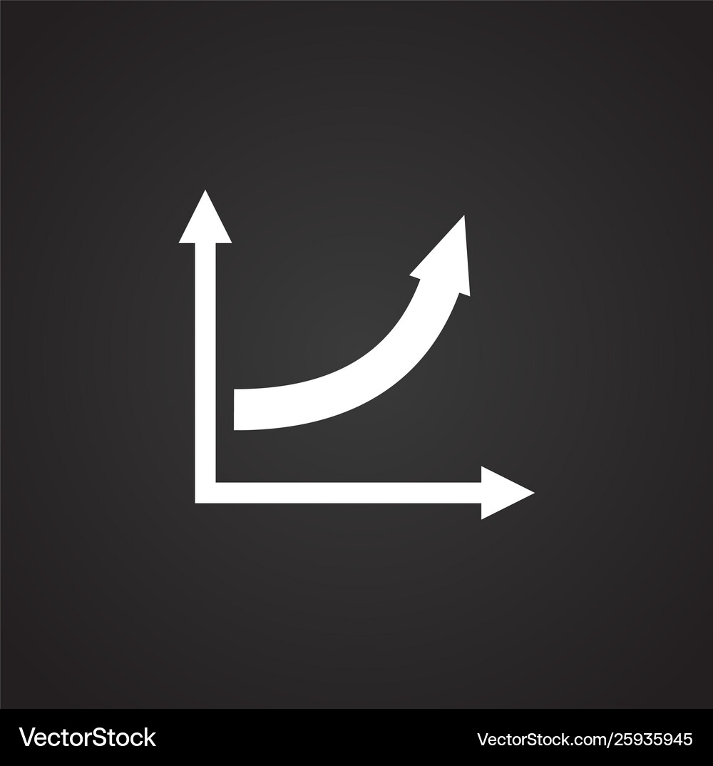 Up grow chart icon on background for graphic Vector Image
