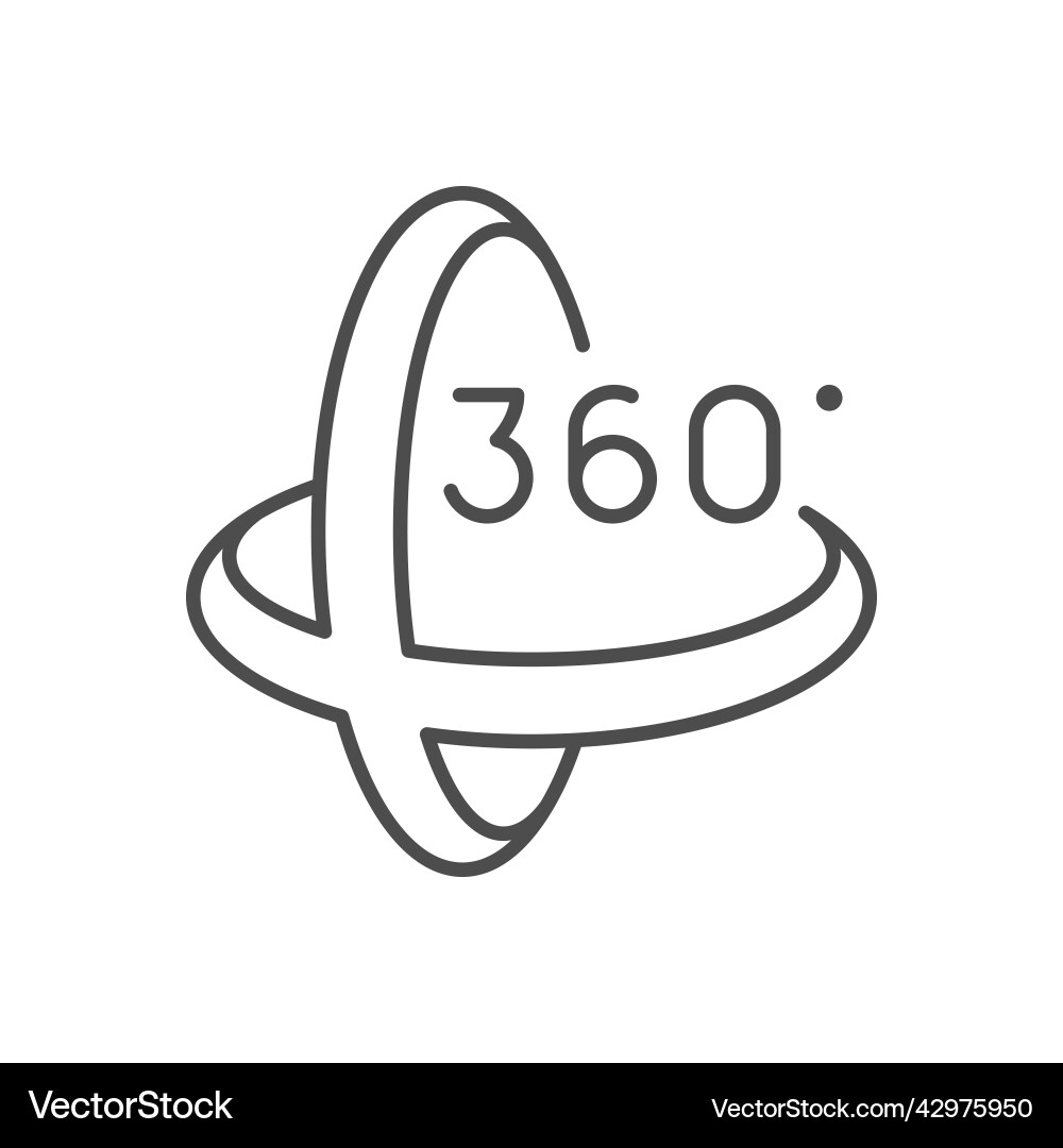 360 degrees rotation line outline icon Royalty Free Vector
