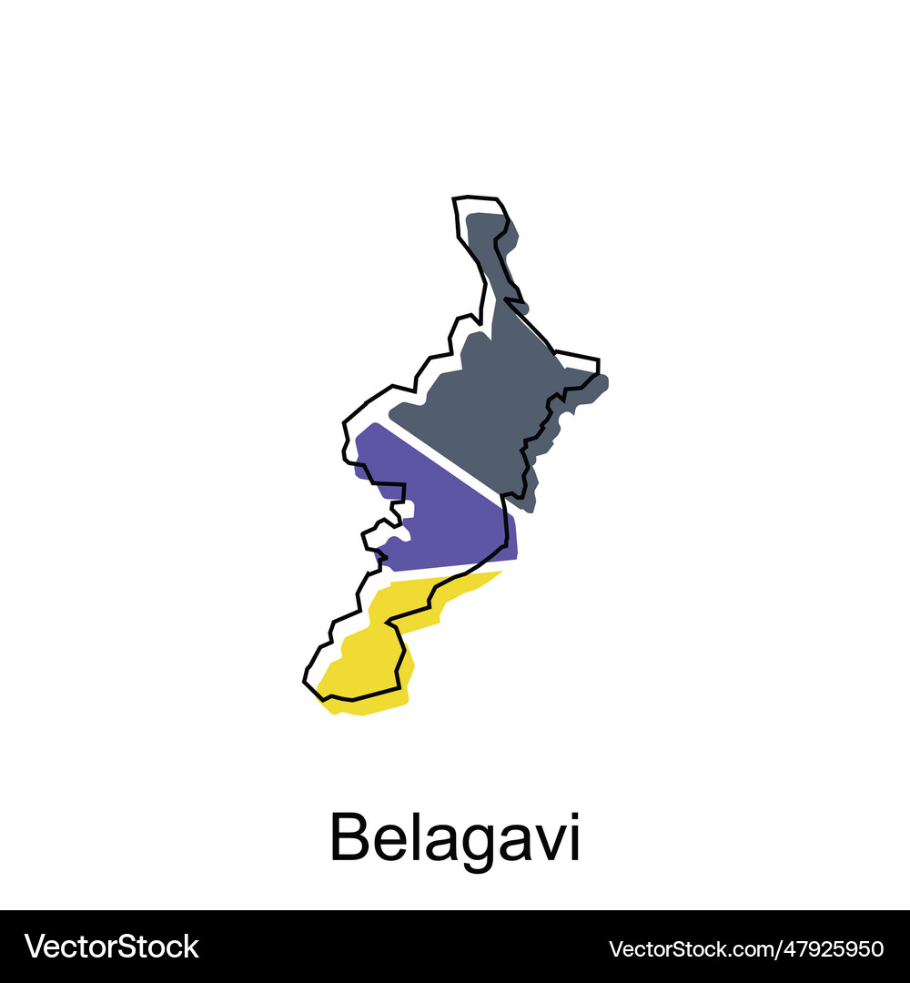 Belagavi map design template with outline Vector Image
