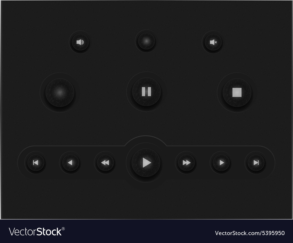 Dark web ui elements buttons Royalty Free Vector Image