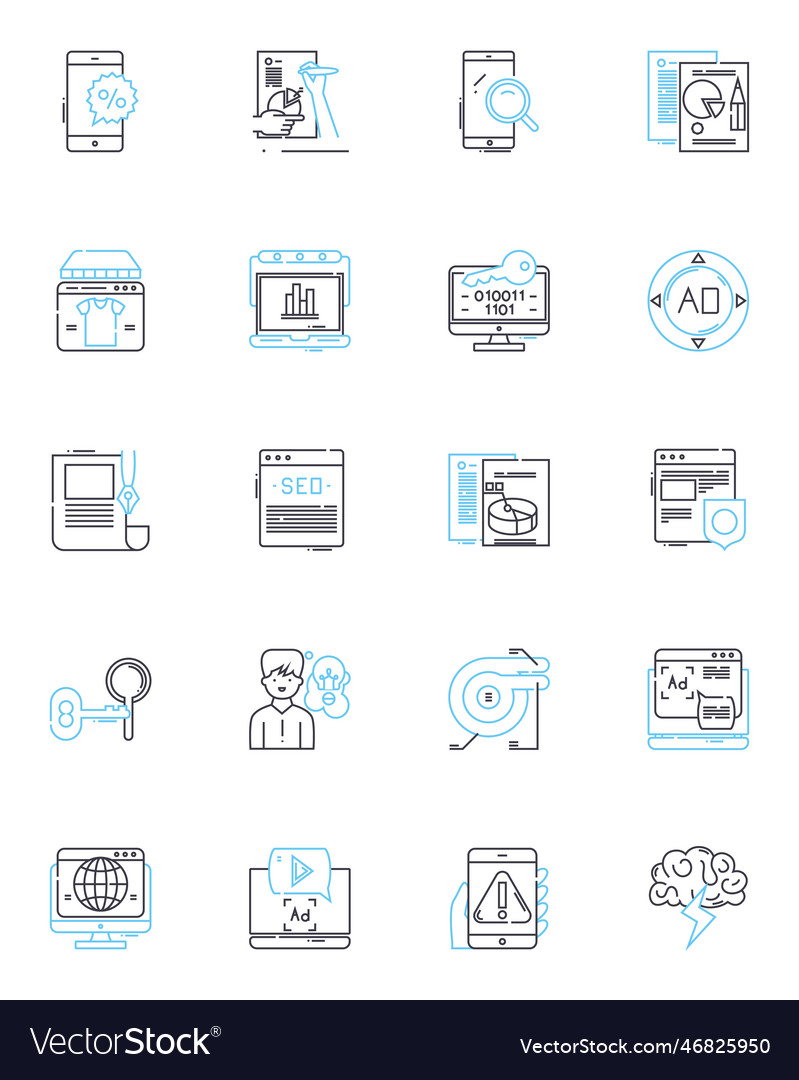 Fine design linear icons set sophisticated Vector Image Fine design linear icons set sophisticated Vector Image