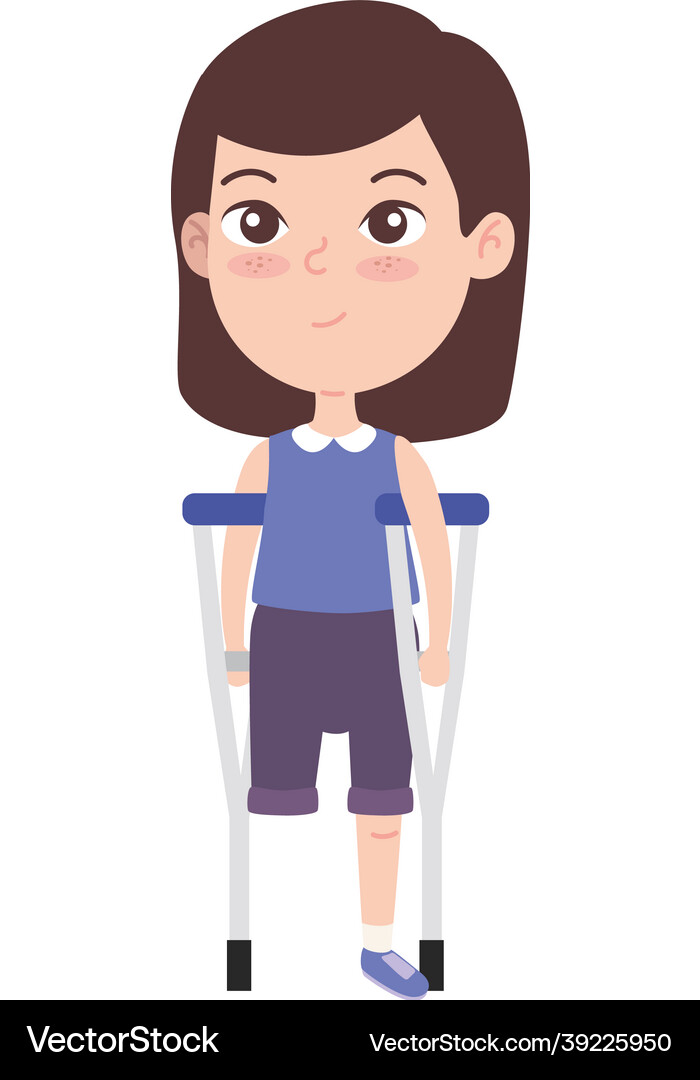 Girl with one leg Royalty Free Vector Image - VectorStock