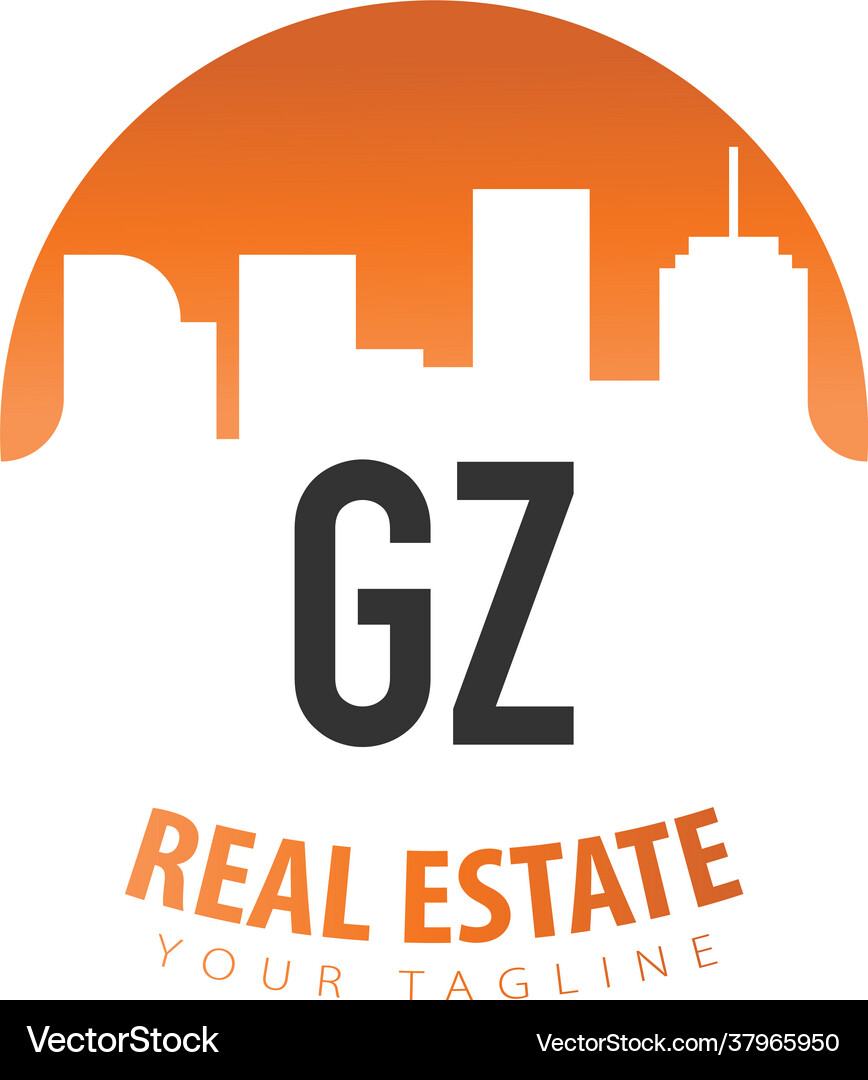 Initial letter gz real estate creative logo Vector Image