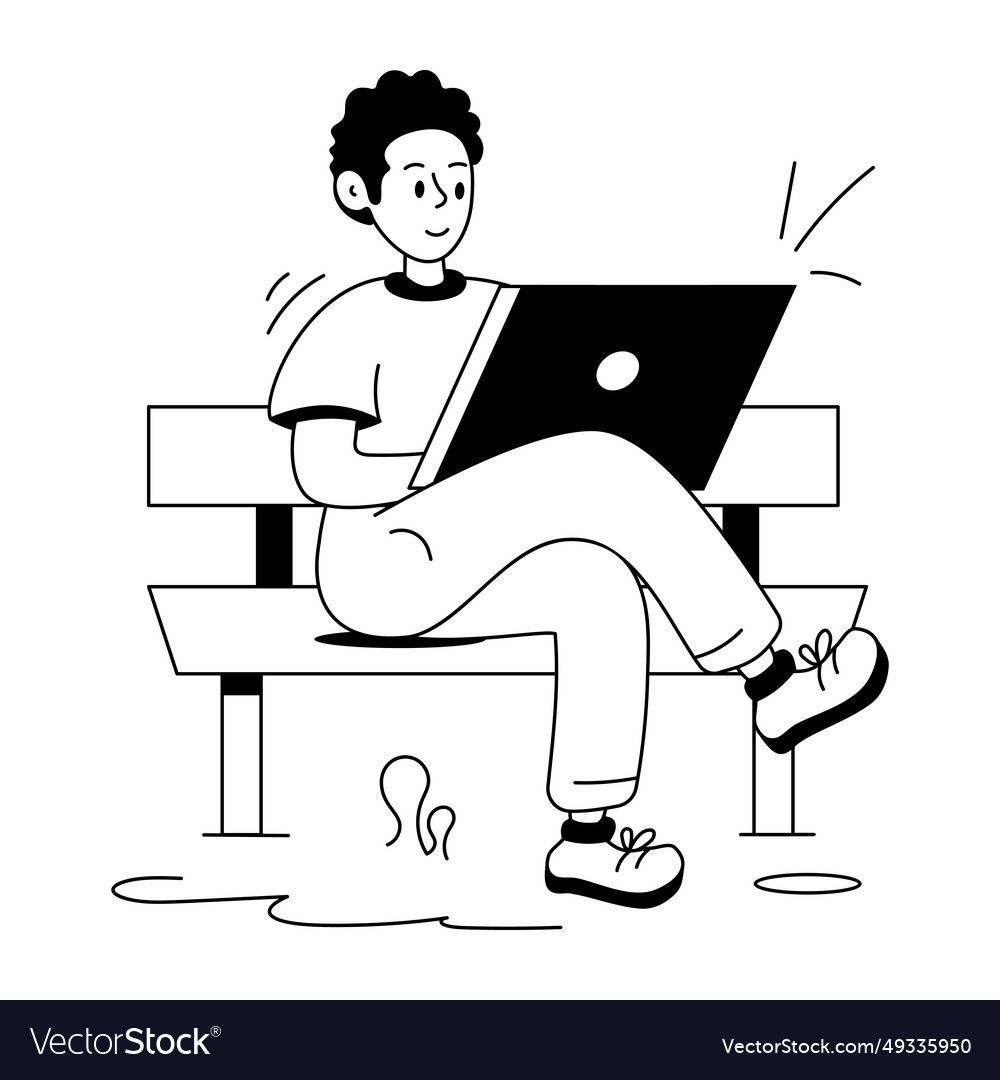 Laptop user Royalty Free Vector Image - VectorStock