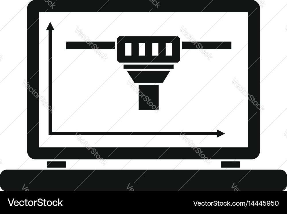 Laptop with 3d design icon simple style Royalty Free Vector