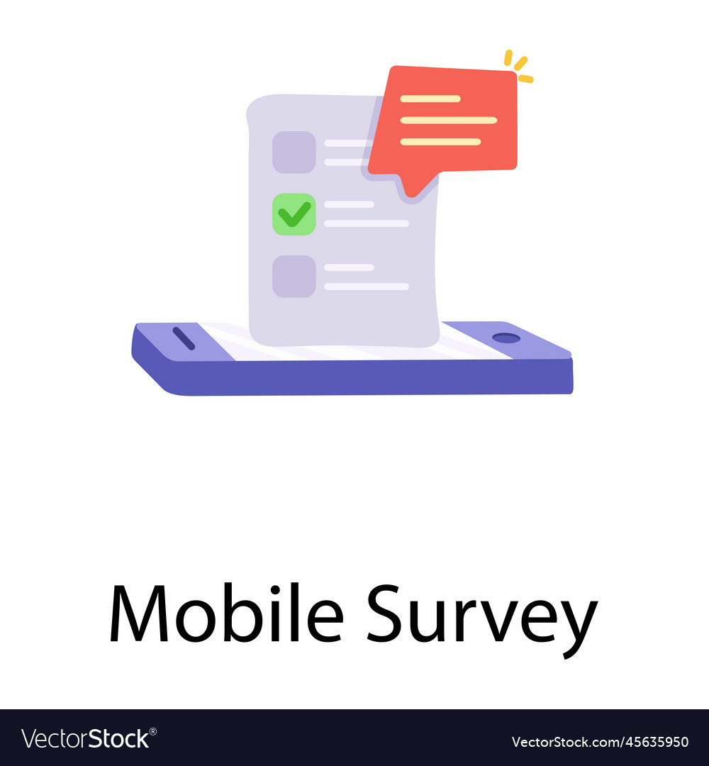 Mobile survey Royalty Free Vector Image - VectorStock
