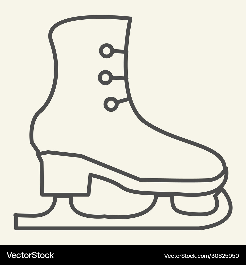 Skates thin line icon ice outline style Royalty Free Vector