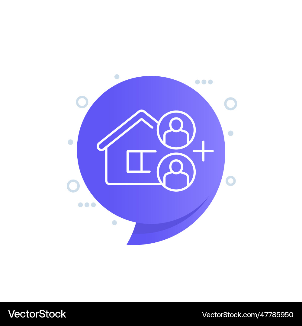 Tenants and house icon linear Royalty Free Vector Image