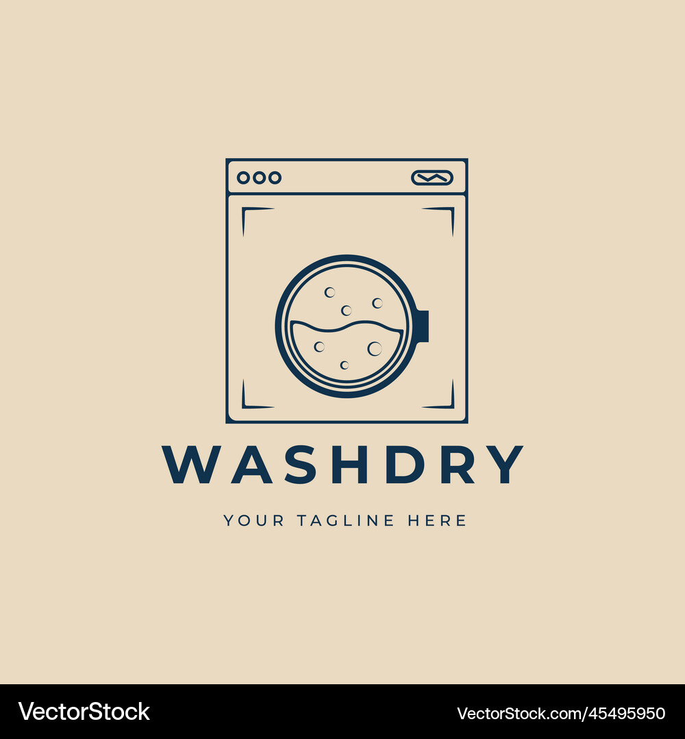 Wash dry minimalist logo design Royalty Free Vector Image