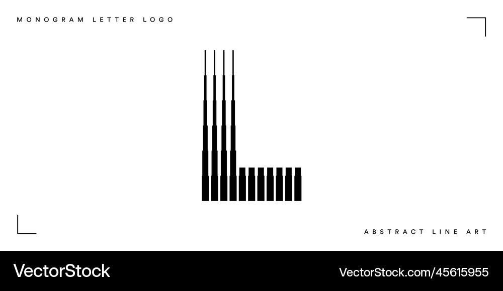 Abstract line art letter l monogram logo Vector Image