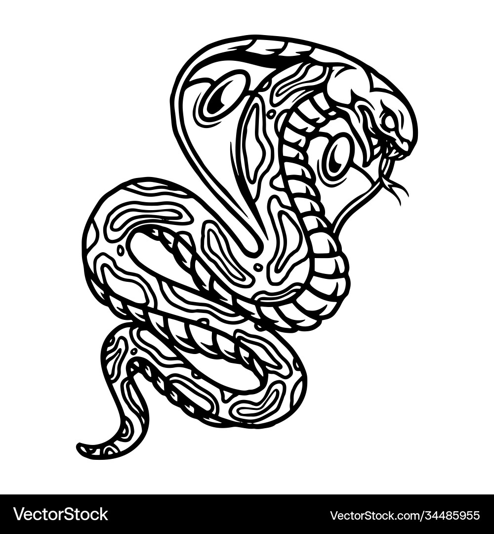 Angry poisonous snake vintage concept Royalty Free Vector