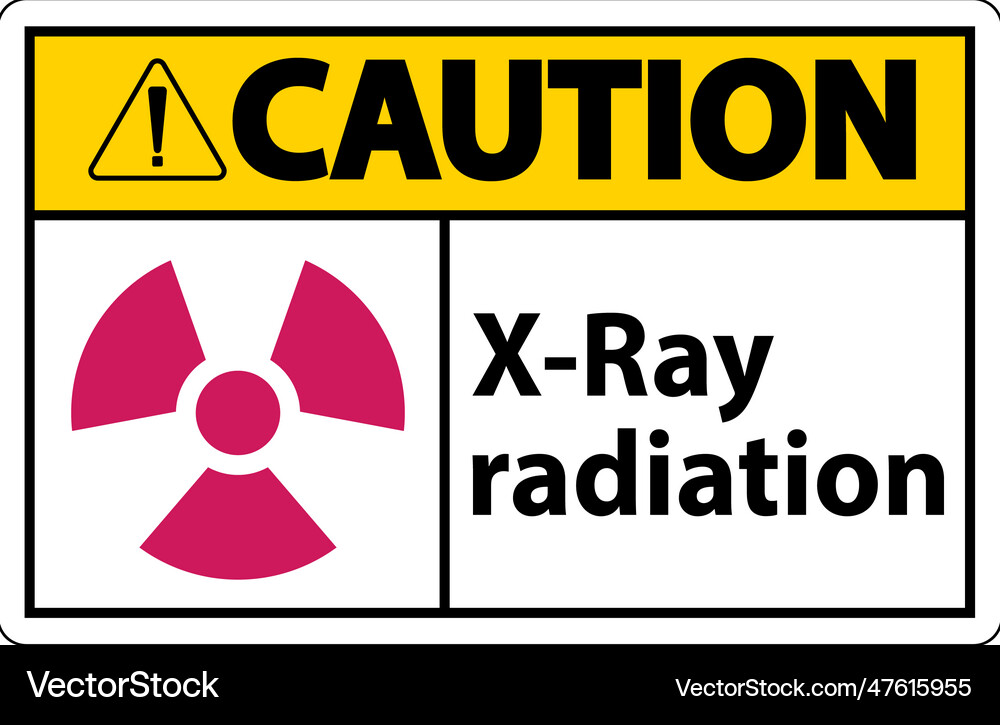 Caution sign x-ray radiation on white background Vector Image