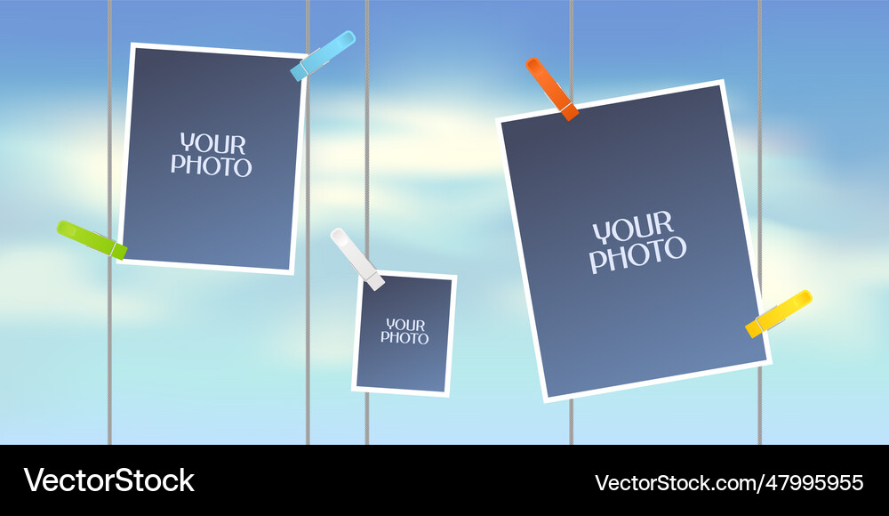 Collage of photo frames Royalty Free Vector Image